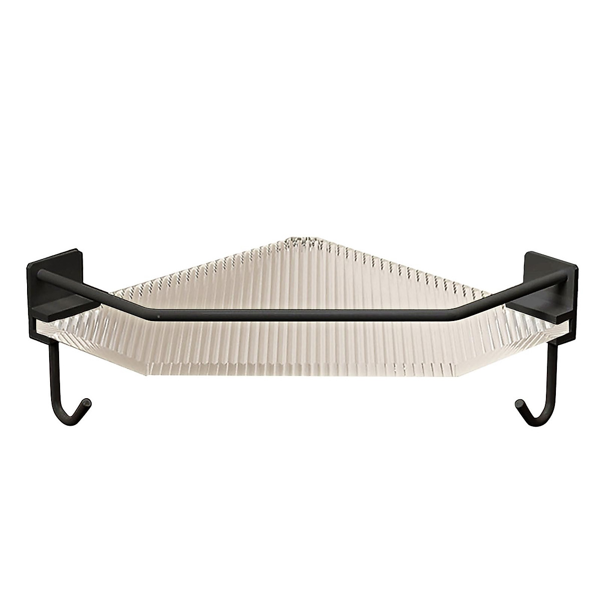 Keebgyy Corner Shower Caddy, Shower Storage Rack, Corner Shower Caddy Bathroom Shower Organizer Acrylic Shower Shelf No Drilling Large Capacity for Bathroom Dorm Kitchen(Black Single Layer with Hook)