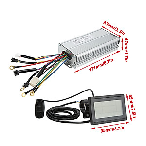 Bike Controller with Display, 30A Controller with LCD3 Display Electric Controller Kit for Electric 36V 48V 1000W DC Motor