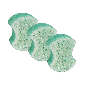 Spongables Pedi Scrub Foot Exfoliating 20+ Wash Sponge, Peppermint and Tea Tree, 3 Count