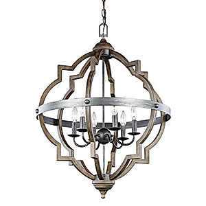 Sea Gull Lighting 5124906-846 Socorro Hall/Foyer Hanging Modern Fixture, Six - Light, White, Black, Silver