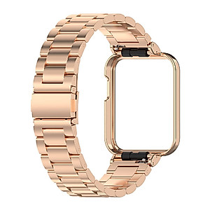 Stainless Steel Strap for Redmi Watch1/Mi Watch Lite 1 Waterproof Bracelet Durable Smartwatch Band Belt Watch Wristband Wristbands Sweat Proof for Women Men Bracelets Fashion