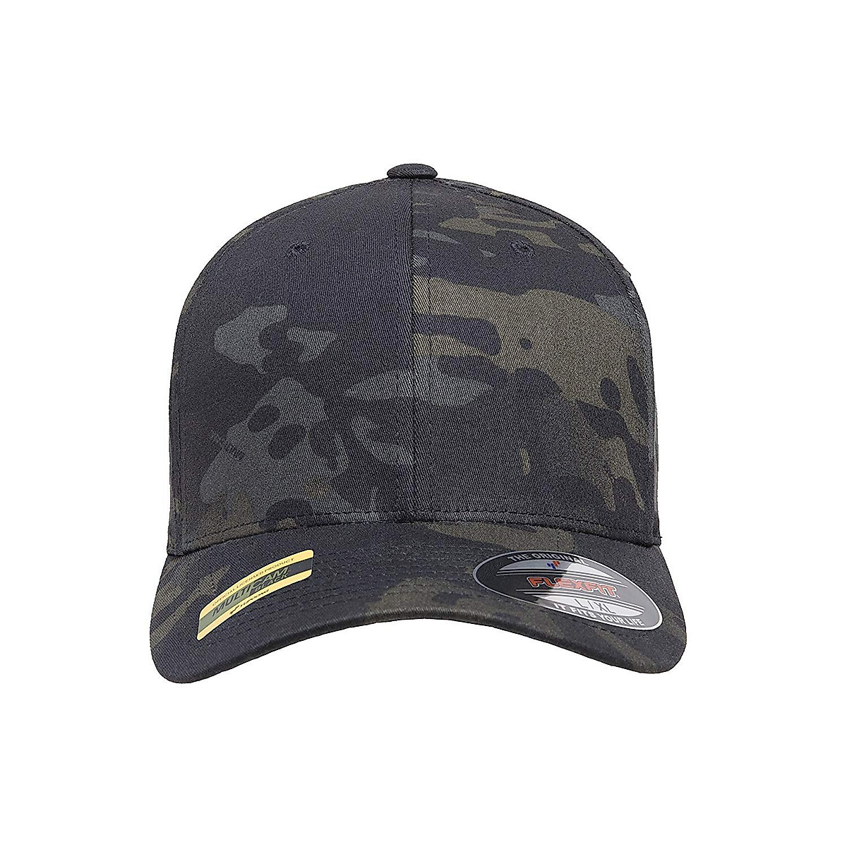 Flexfit Multicam Camo 6 Panel Baseball Cap Officially Licensed Multi-Cam 2 Patterns Black Camo or Green Camo (Large/X-Large, Black Multicam)