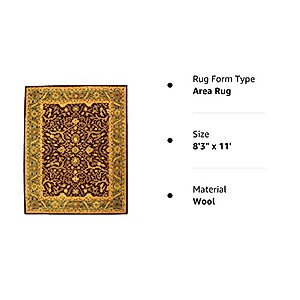 SAFAVIEH Antiquity Collection 8'3" x 11' Brown / Green AT14F Handmade Traditional Oriental Premium Wool Area Rug