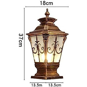 DEKOQ Post Light Outdoor Pillar Lamp, IP65 Waterproof Pillar Light Outdoor Column Lamps Patio Villa Door Porch Table Light Street Light E26 Garden Landscape Lamp