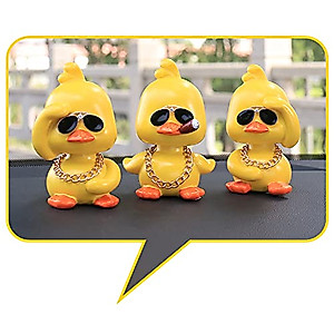 wonuu Shaking Head Duck Car Dashboard Decorations Cute Yellow Ducks Doll for Car Interior Ornament Accessories, Cool Duck