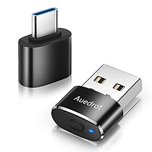 Mouse Jiggler Undetectable Metal USB Mouse Mover with Switch Button, Automatic Mini Mouse Shaker with 2 Jiggle Modes, Driver-Free, Plug & Play, Keep Computer/Laptop Awake, with USB-C Adapter, Black