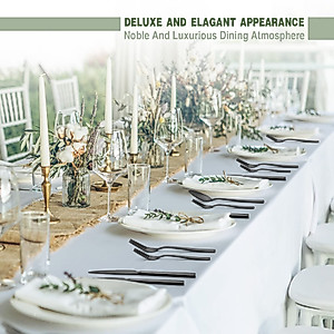 Black Silverware Set, Umit Chef 48Pcs Black Flatware Set with Steak Knives for 8, Food-Grade Stainless Steel Flatware Utensils Set, Cutlery Set for Home Kitchen and Restaurant