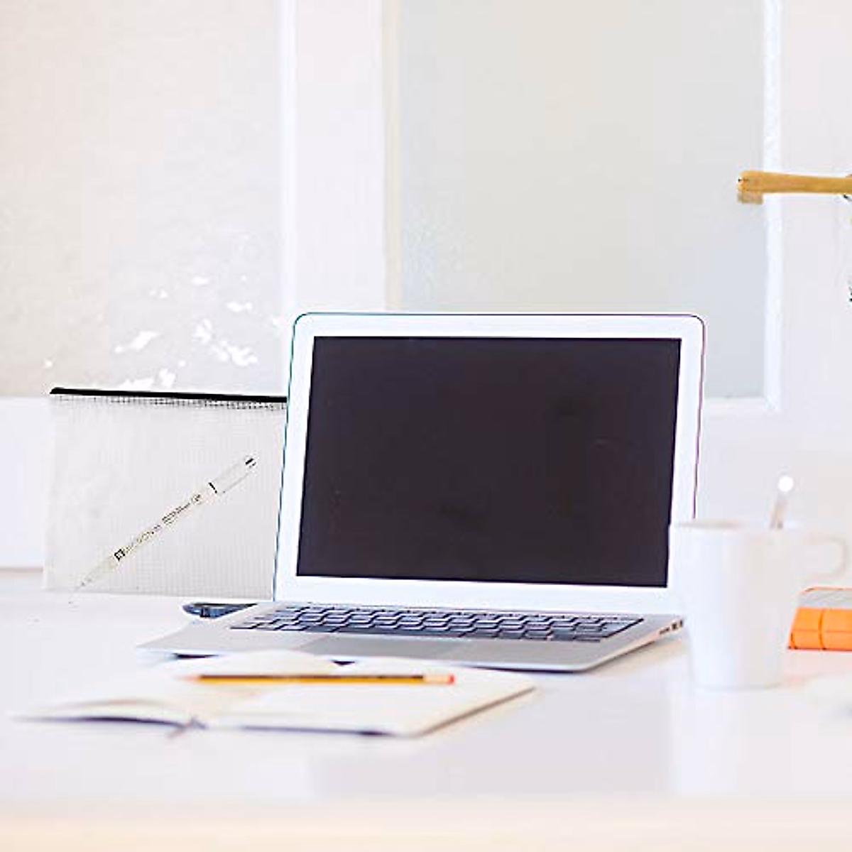 SUBANG 18 Pieces Black Zipper Pouch Zipper File Bags Mesh File Folders with Grid Travel Pouch, 9 Sizes