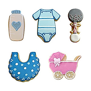 Fox Run 3684 Baby Shower Cookie Cutter Set of 5 Medium