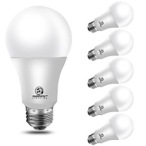 Energetic LED Light Bulbs 100 Watt Equivalent, Warm White 3000K, 1600lm 13.5W A19 Dimmable Light Bulb, CRI80+, 15000Hrs, 6-Pack, UL Listed