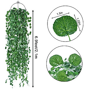 Whonline 14 Pack 96 Feet Fake Leaves Artificial Ivy Vines Greenery Decor Leaf Garland Hanging Plants Vines for Bedroom Home Wedding Jungle Party Decorations