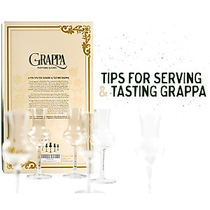 Crystal Grappa and Cordial Glasses | Set of 6 | Small 3 oz Long Stemmed Spirit Glassware for Liqueur, After Dinner Drink, Aperitif, Digestive | Tulip Shaped Liquor Stemware for Nosing, Sipping