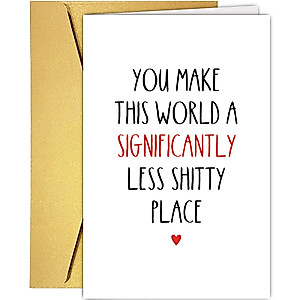 Supoeguk Funny Birthday Card for Best Friend, Bestie Birthday Card, Thank You Card for Him Her, Thinking of You Card, You Make The World Better