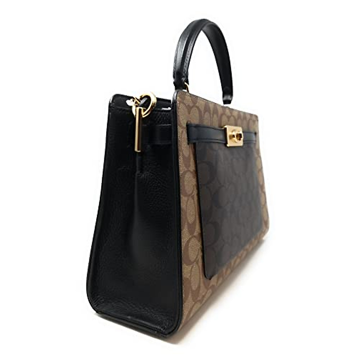 COACH Women's Lane Carryall (Blocked Signature Canvas - Khaki - Brown Multi)