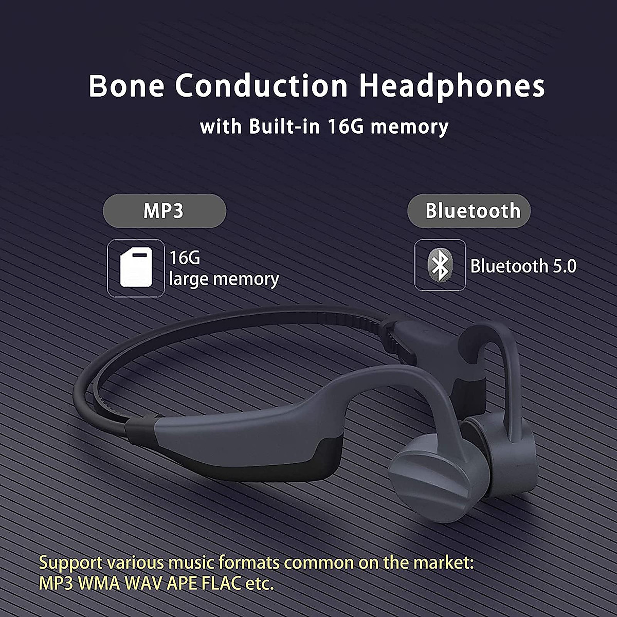Mosonnytee Bone Conduction Headphones Swimming Headphones Underwater Waterproof Headphones for Swimming Headphones with Microphone Open Ear Headphones Workout Headphones for Sports Running