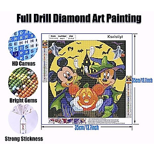 Halloween Diamond Art Painting Kits for Adults - Full Drill Diamond Dots Paintings for Beginners, Round 5D Paint with Diamonds Pictures Gem Art Painting Kits DIY Adult Crafts Kits 13.7x13.7inch
