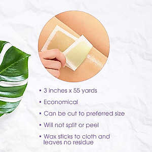Satin Smooth Non-Woven Waxing Cloth Roll for Hair Removal, 3 in x 55 yards