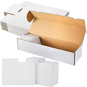12 Pcs 800 Count Trading Card Storage Box Collectible Trading Card Cases with 50 Horizontal Trading Card Dividers, Plastic Divider Cards for Baseball Sport Game Playing Cards Collector