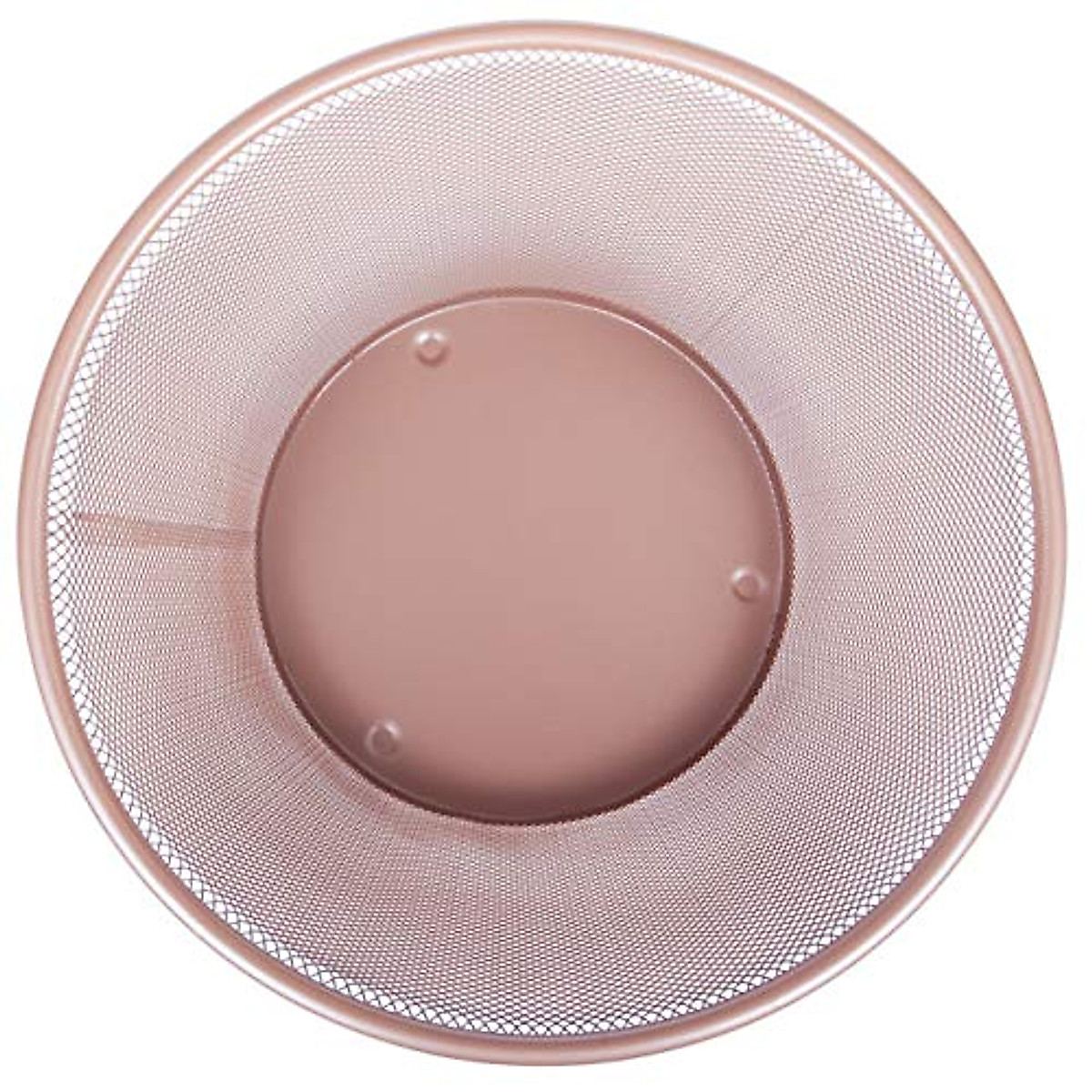 SHS Round Mesh Stainless Steel WasteBasket Trash Can Recycling Bin for Home, Office, Bathroom, Bedroom & Kitchen, 3.5 Gallon / 12L, 11” Height x 10” Diameter Garbage Can (Rose Gold)