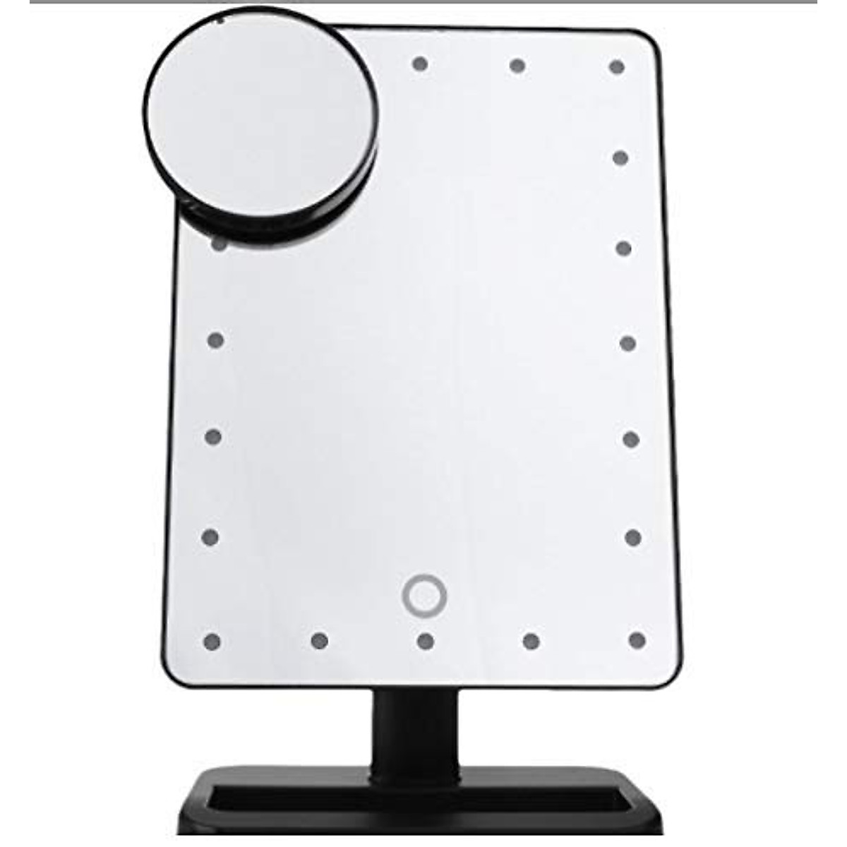 DSY Lighted Makeup Mirror, 16 LED Cosmetic Mirror Touch Screen Dimming 90° Rotation with Stand Charging Vanity Mirror Battery and USB Power