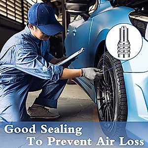 BBTO 32 Pcs Double Seal Valve Stem Cap Inflate Tire Valve Caps Flow Through Tires Air Cap Metal Valve Cap for High Pressure Truck Car RV Semi Bus Tires for Van Trailers Semi Trailer Boats