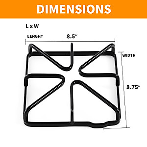 Upgraded WB31X20643 Grate Replacement Parts for GE Stove Parts Burner Grate, GE Cooktop Parts Metal Steel Surface Grate Kenmore Hotpoint Gas Range Parts Stove Top Grate Square Burner Wok Rack 1 Pack