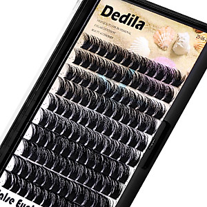 Dedila 120 Pcs Handmade D Curl Makeup Clusters Eye lashes Extensions Mixed 10-12-14-16mm/12-14-16mm/14-16-18mm D Curl Soft and Lightweight Individual false eyelashes Wide Stem (Mixed 12-14-16mm)
