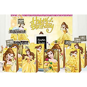 12 Pieces Beauty and the Beast Gift Bags Beauty Princess Party Favors Gift Bags Beauty Beast Princess Themed Candy Bags for Girls Baby Shower Decorations