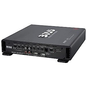 BOSS Audio Systems R2504 Riot Series Car Audio Stereo Subwoofer Amplifier - 1000 High Output, 4 Channel, Class A/B, 2/4 Ohm, High/Low Level Inputs, High/Low Pass Crossover, Bridgeable, Full Range