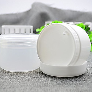 8 Oz (250g) White Plastic Jar with Dome Lid Refillable Make-up Cosmetic Jars Empty Face Cream Lip Balm Lotion Storage Container Pot Case Holder (Pack of 6)