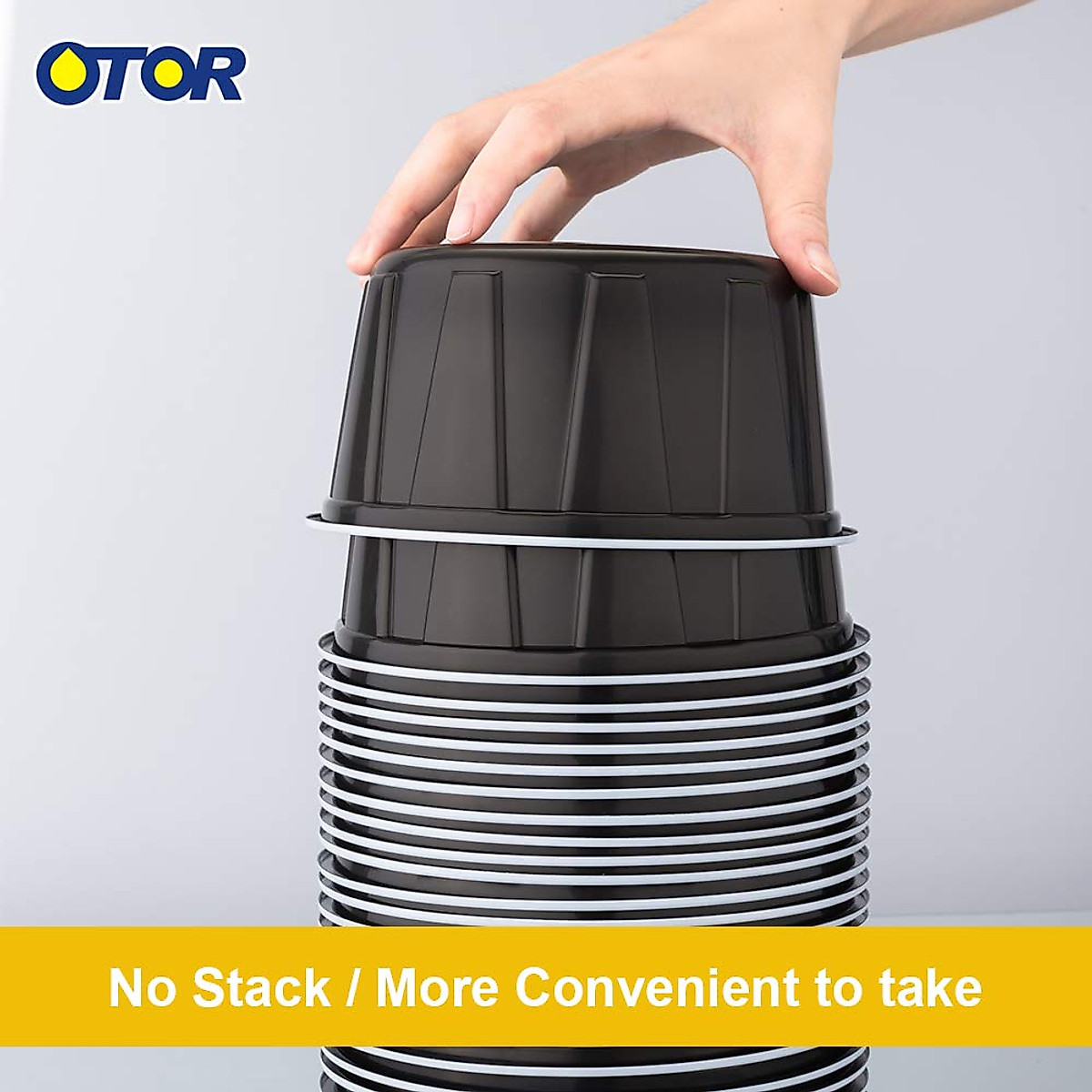 OTOR 12oz Meal Prep Food Container Sets with Airtight Deli Container Lids Bento box Lunch boxes take away 40 Sets food storage Two-color process Stackable Reusable BPA Free