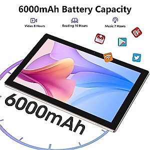 2023 Newest 2 in 1 Tablet with Keyboard, 6GB+128GB/1TB Expandable, 10 inch Tablet Android 11 Tablets Include Mouse Stylus Tempered Film, 5G WiFi 6, 8MP Dual Camera, 1280*800 10" FHD, 6000mAH Tablet PC