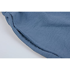 utcoco Women's Wide Leg Pants Elastic High Waisted Palazzo Flowy Pants for Women (XL, Blue Grey)