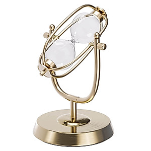SuLiao Empty Hourglass Fillable,10 Inch Large Brass Frame 360° Rotating DIY Sand Timer, Unity Sand Hourglass for Wedding Ceremony Set, Antique Without Sand Clock Sandglass for Desk Home Office Decor