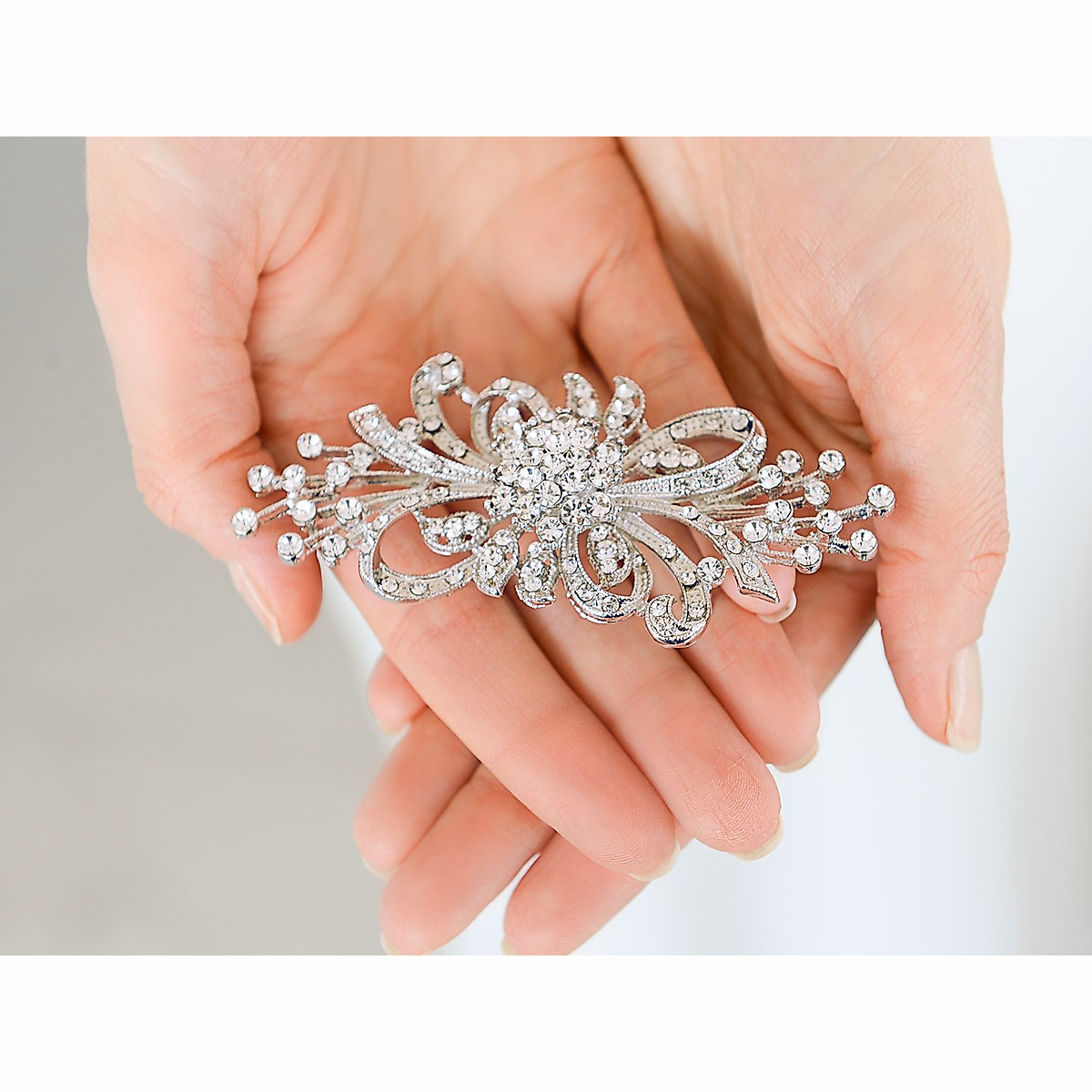 Mariell Antique Crystal Bridal Brooch Pin for Weddings, Bridesmaid, Mother of The Bride Jewelry Accessory