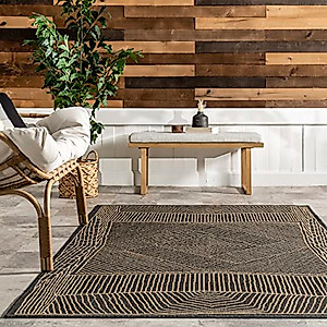 nuLOOM Myrna Geometric Indoor/Outdoor Area Rug, 8' x 10', Dark Grey