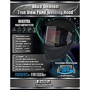 Blue Demon Trueview PANO Welding Helmet, Medium