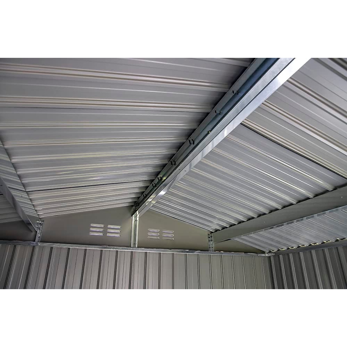 Cover-It 8x6 Metal Outdoor Galvanized Steel Storage Shed with Swinging Double Lockable Doors for Backyard or Patio Storage of Bikes, Grills, Supplies, Tools, Toys, for Lawn, Garden, and Camping, Tan