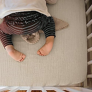 lulumoon Mini Crib Sheets Muslin: Pack and Play Sheets for Boys and Girls - Cotton Fitted Crib Sheet for Pack N Play Mattress and Playard 2Pack 24"x38"