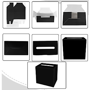 SietDESEO Black Card Box Diy Gift Card Box Money Card Box Holder for Wedding Reception Baby Shower Bridal Shower Birthday Party Black Wedding Card Box