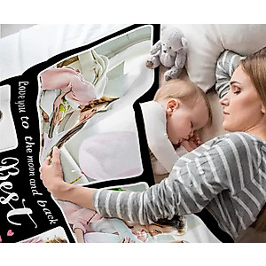 Custom Blanket Personalized Mother Gift for Mom from Daughter, Customized Blankets with Photos Soft Throw Blanket for Her