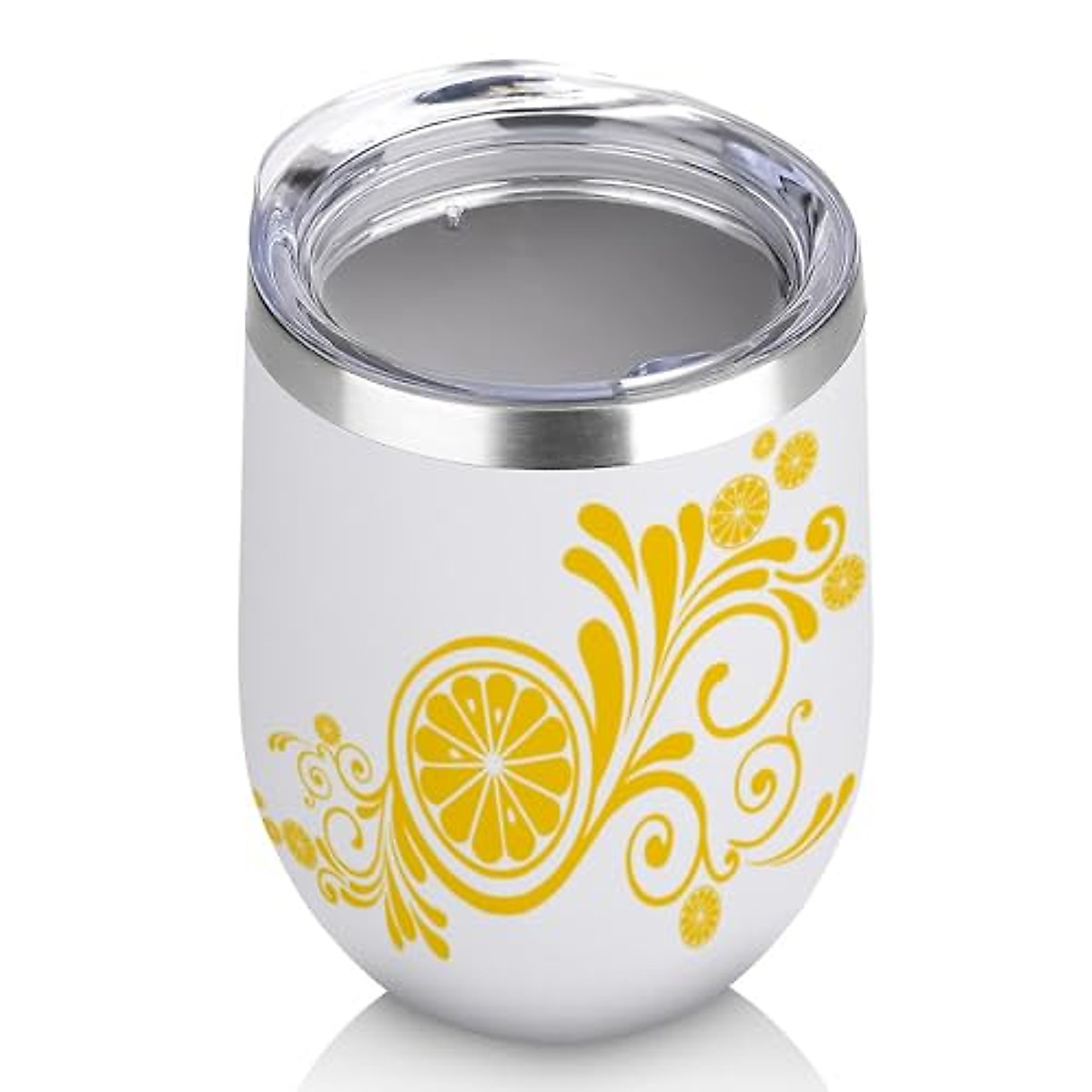 silichee 20 Oz Stainless Steel Insulated Tumblers with Lid Single Lemon Isolated on Insulated Tumblers Vacuum Coffee Mugs for Hot and Cold Drinks,Coffee,Wine