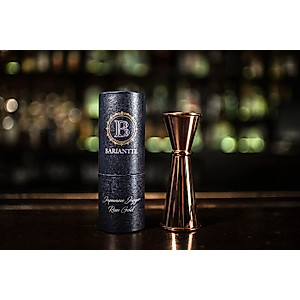 BARIANTTE Rose Gold Cocktail Jigger for Bartending, Jigger with Measurements Inside Double Jigger 2 oz 1 oz, Japanese Jigger Cocktail Measuring Cup, Bar Jigger Shot Measure Jigger Liquor Measurer