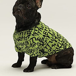 Fitwarm Sleeve Dog Shirt, Summer Clothes for Puppy Small Dogs Cats Kitten Pet, Casual Dog T Shirt Apparel Clothing Outfits, 100% Cotton, Green, Small
