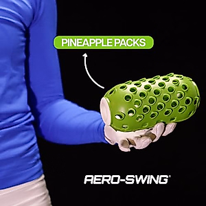AERO-SWING - Air Resistance Pineapple Kit - Training Aid and Warm Up Equipment - Improves Swing Speed & Accuracy, Adjustable Pineapples - Uses Air Resistance, No Added Weights - 2 Units - Green