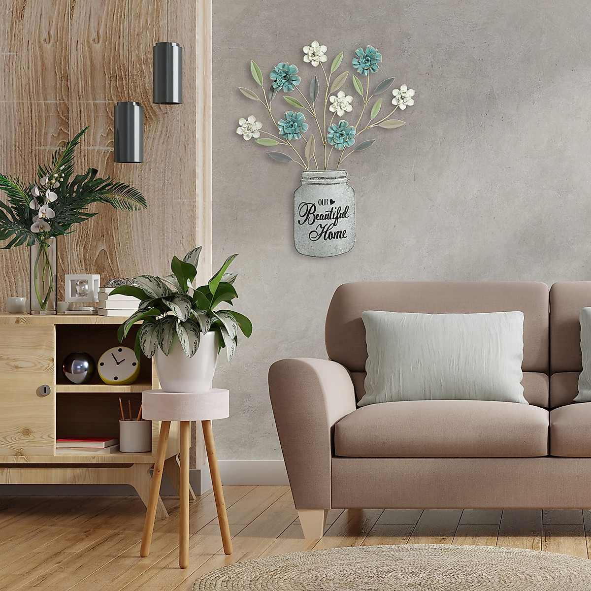 Hosley Metal Dimensional Wall Art Vase- 24" High. Ideal Gift for Weddings, Special Occasion, Home Decor, Party, Spa, Votive/LED Gardens, Home Office O9