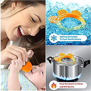 Baby Teething Toys for Newborn Infants (6-Pack) Freezer Safe Infant and Toddler Silicone Teethers Soothe Babies Gums, Perfect Baby Gift