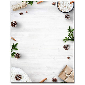 Minimal White Christmas Holiday Stationery - 80 Sheets - Great for Flyers, Invitations, or Letters