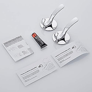 GERUIKE Adhesive Towel Hooks Stainless Steel Self Adhesive Robe Coat Hook for Bathroom Kitchen Wall Mounted Door Clothes Hook No Screws Damage Free