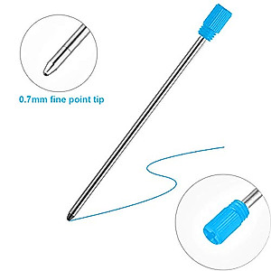 D1/ 2.75" Ballpoint Pen Refills for Penyeah 4-in-1 Stylus/Diamond Stylus/Lighted Tip Pen/Led Pen Light or Other Brands,0.7mm Fine Point (Pack of 12, Blue Ink)